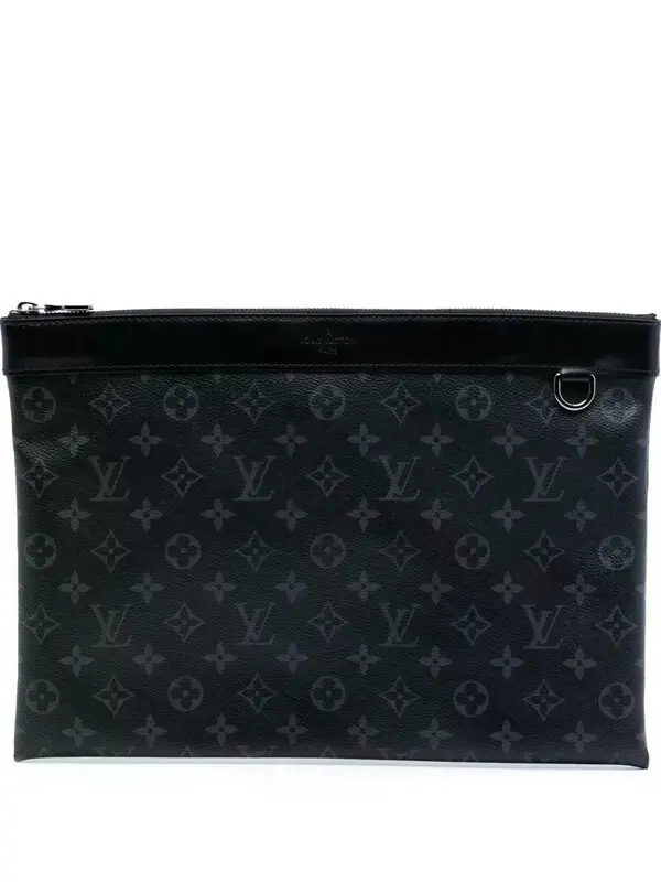 LOUIS VUITTON 2019 Monogram Eclipse Discovery Pochette Gm - Black