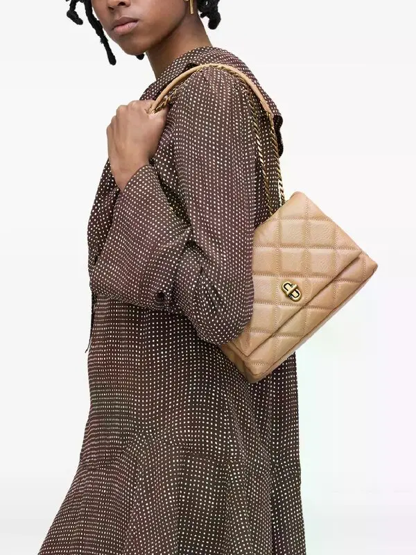 Marc Jacobs Slim Quilted Dual-chain Leather Shoulder Bag - Neutrals