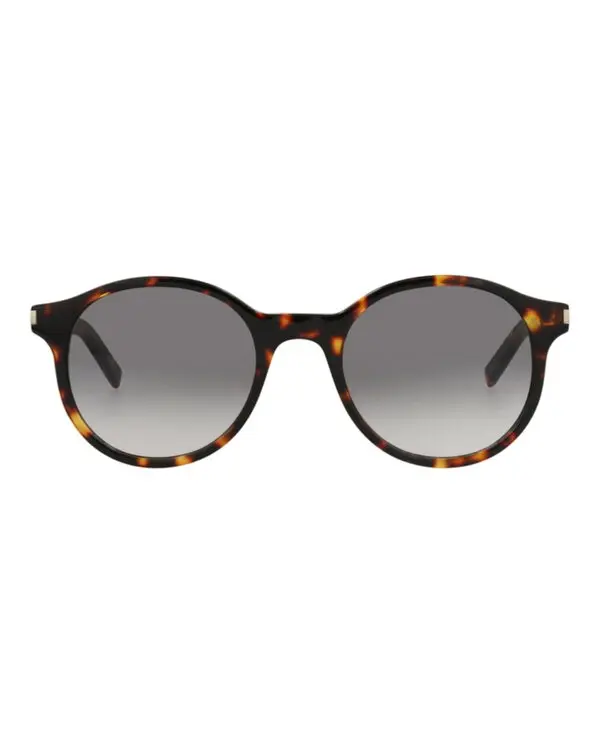 Saint Laurent Round Frame Acetate Sunglasses - Havana Havana Grey (sl521/30013043/004)