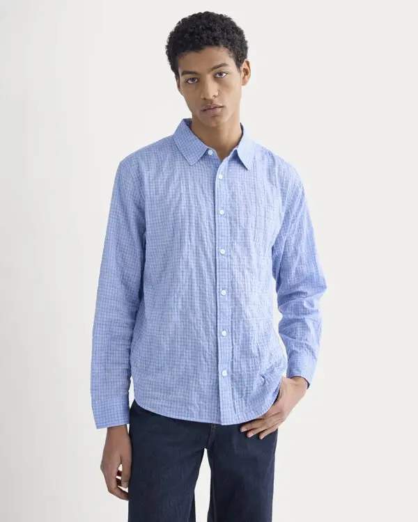 Everlane Textured Voile Button-up Shirt - Open Air Plaid