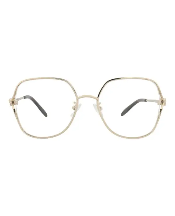 Alexander McQueen Square-frame Metal Optical Frames - Gold Gold Transparent (am0368o/30012321/002)