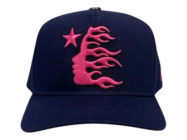 HELLSTAR Og Logo Snapback Hat - Pink/navy Blue