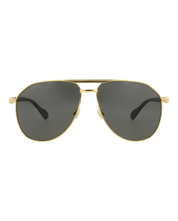Gucci Aviator-frame Metal Sunglasses - Gold Gold Grey (gg1220s/30013416/001)