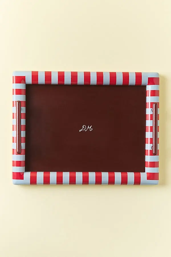 Anthropologie Striped Damson Madder Tray - Red Stripe