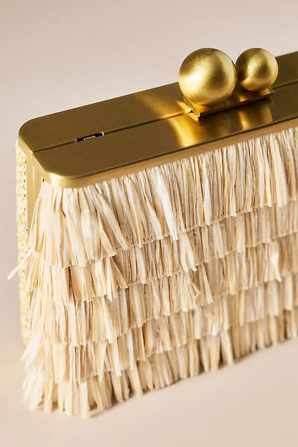 OLGA BERG Carlita Fringe Clutch Bag