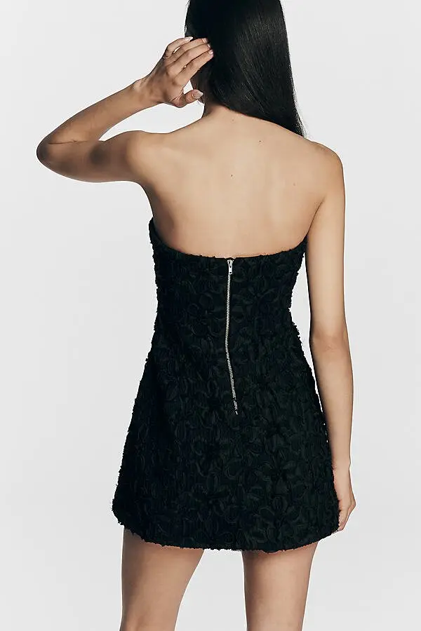 Bardot Karoline Strapless Textured Mini Dress - Black