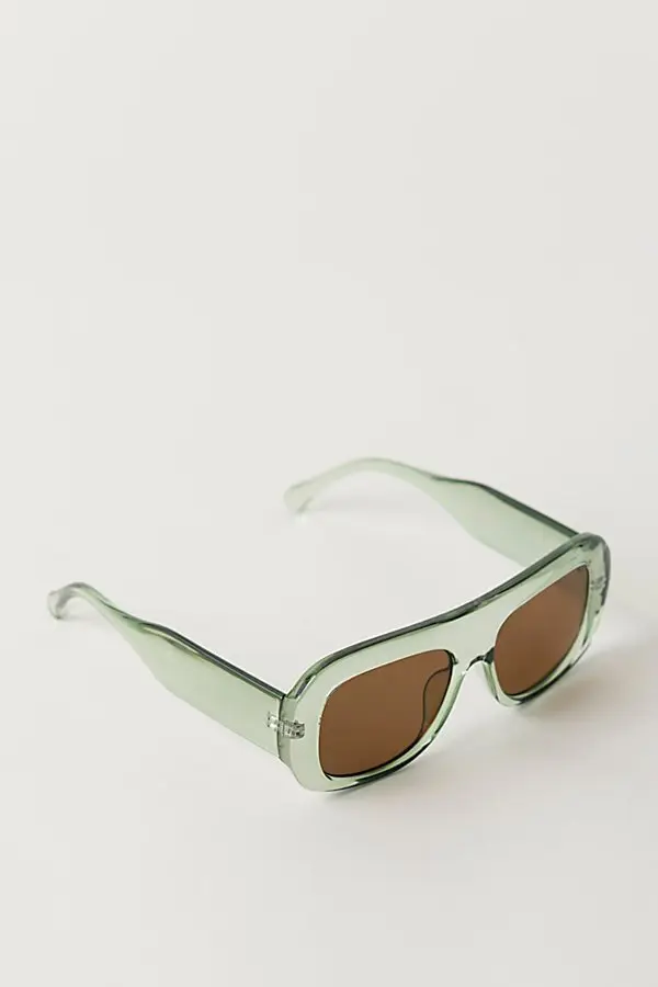 Free People Finn Bubble Aviator Sunglasses - Crystal Mint