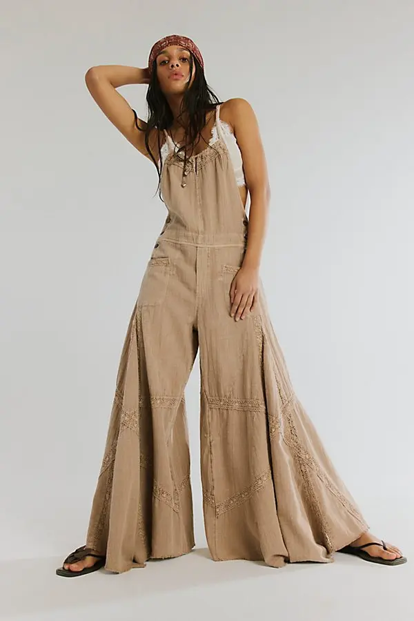 Free People Fallen Star One-piece Jumpsuit - Oat Brown