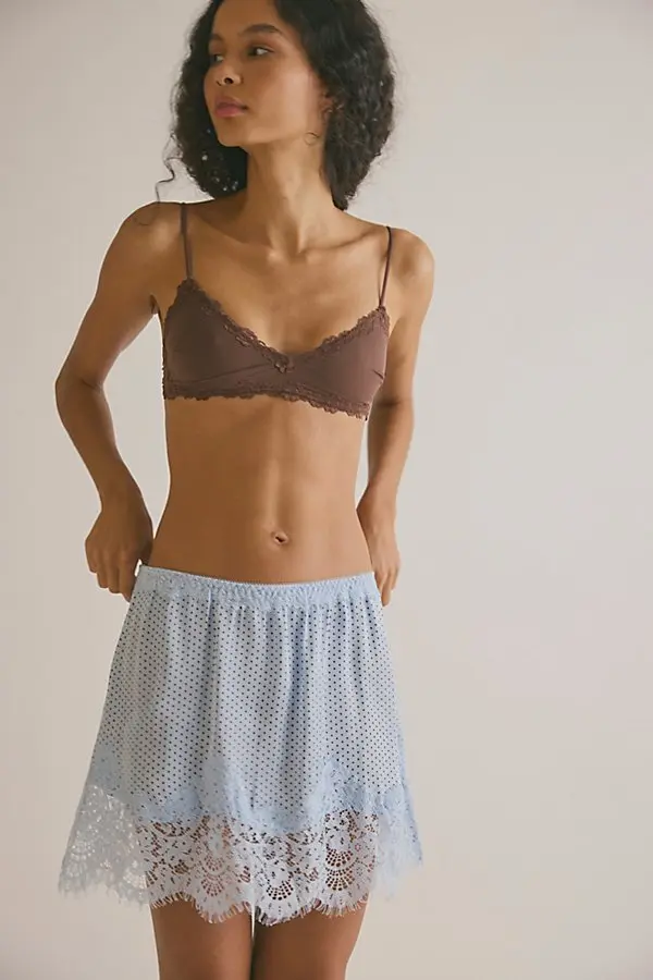 Free People Printed Half Slip - French Blue Combo