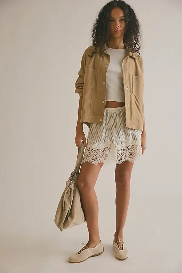 Free People Printed Half Slip - White Combo