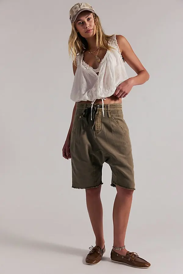 Free People We The Free Sage Harem Shorts - Dusted Cocoa