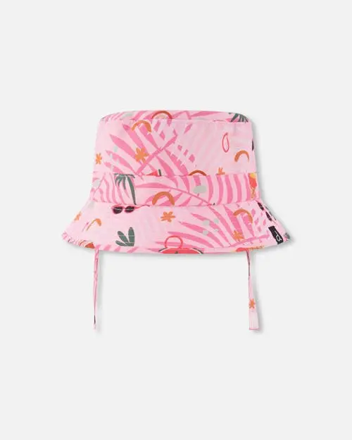 DEUX PAR DEUX Wide Brim Beach Hat - Beach Print Rose