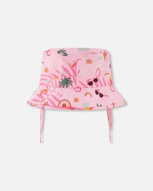 DEUX PAR DEUX Wide Brim Beach Hat - Beach Print Rose