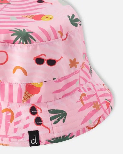 DEUX PAR DEUX Wide Brim Beach Hat - Beach Print Rose