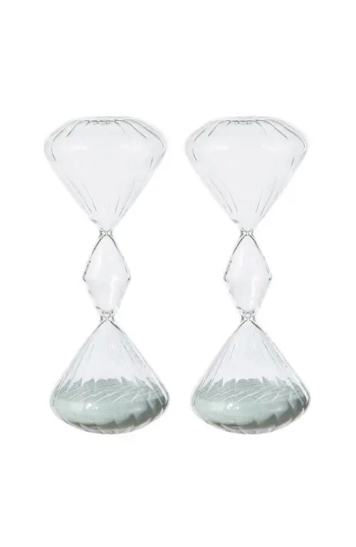 GLITZHOME Set Of 2 Geometric Tri-layer Hourglasses 60-minute Sand Timers