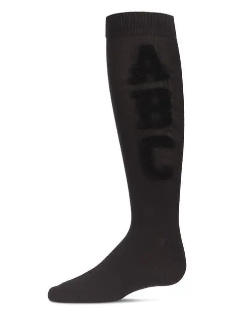 MEMOI Chenille Abc Knee-high Socks - Black