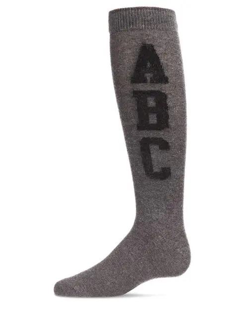 MEMOI Chenille Abc Knee-high Socks - Dark Gray Heather