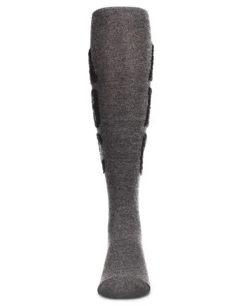MEMOI Chenille Abc Knee-high Socks - Dark Gray Heather