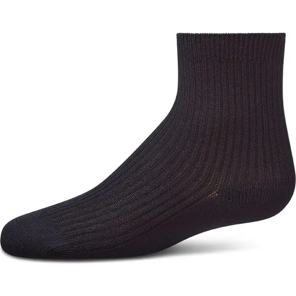MEMOI Ribbed Crew Socks - Navy