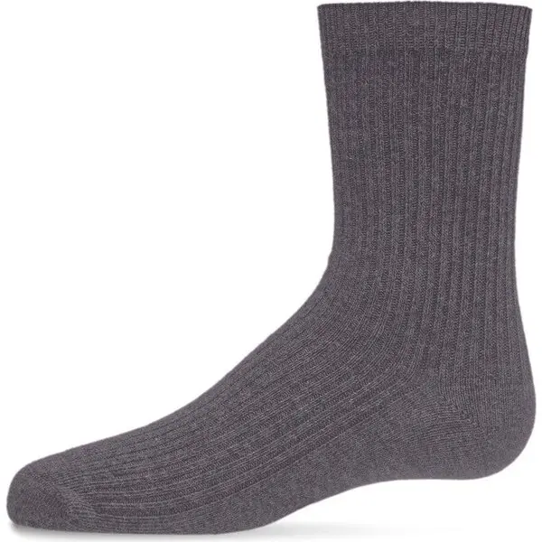 MEMOI Ribbed Crew Socks - Slate Gray