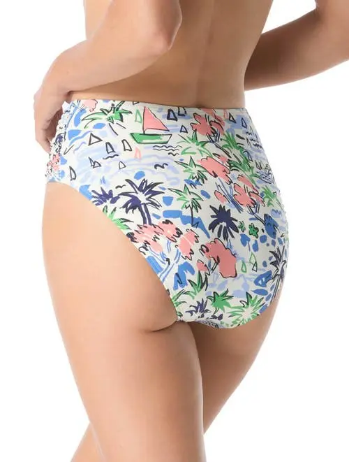Kate Spade New York Coastal Town Shirred High Swim Bottom
