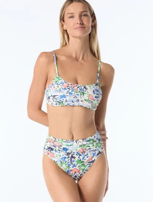 Kate Spade New York Coastal Town Shirred High Swim Bottom