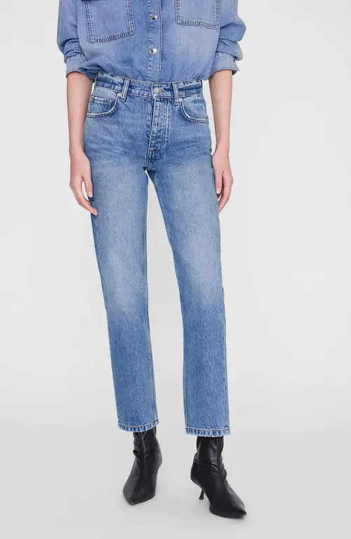 ANINE BING Jane Jean Slim Fit High-rise Denim - Cascade Blue