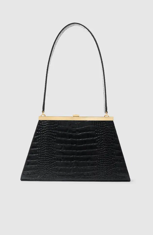ANINE BING Croc-embossed Leather Handbag