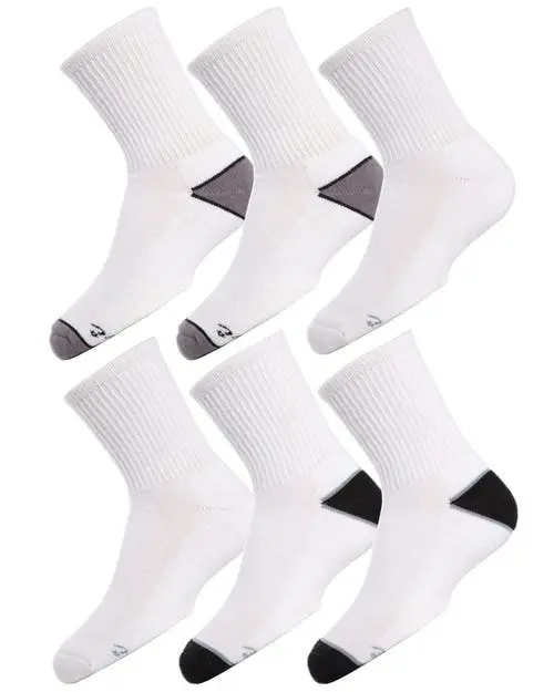 MEMOI Crew Sport Socks 3-pack - Black-white-gray
