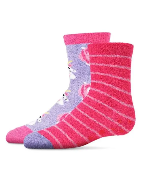MEMOI Unicorn Fuzzy Socks Set - Fuchsia