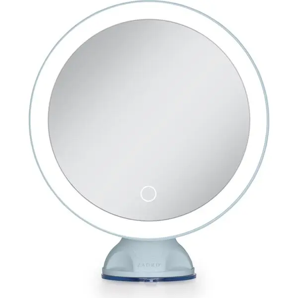 ZADRO Lighted Wall Mounted Suction Cup Makeup Mirror With 10x Magnification - French Blue