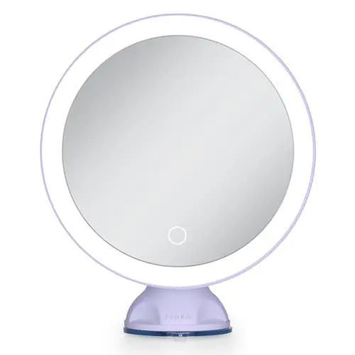 ZADRO Lighted Wall Mounted Suction Cup Makeup Mirror With 10x Magnification - Lavender