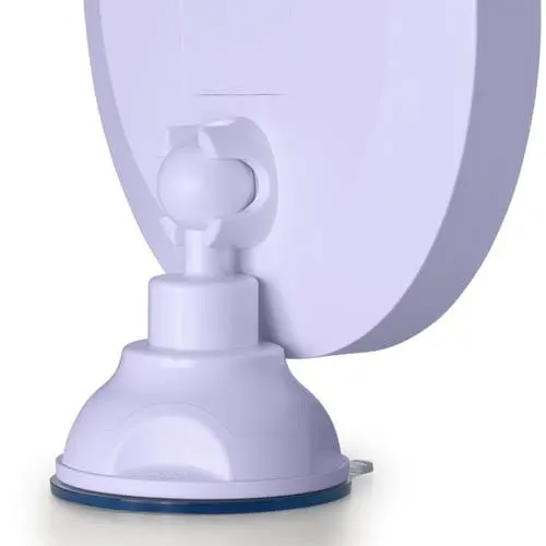 ZADRO Lighted Wall Mounted Suction Cup Makeup Mirror With 10x Magnification - Lavender