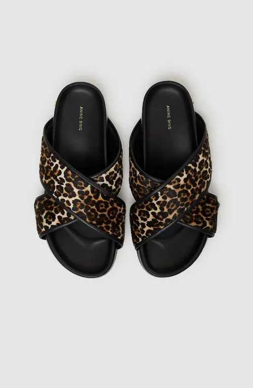 ANINE BING Emi Slides - Leopard Print