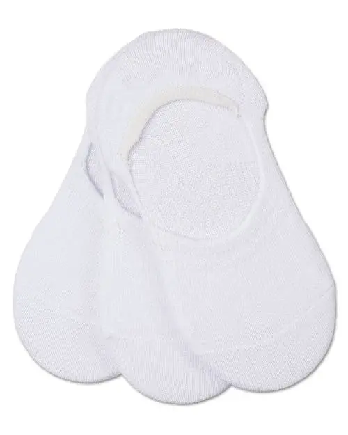 MEMOI 3-pair Hi-cut Liner Socks - White-white-white