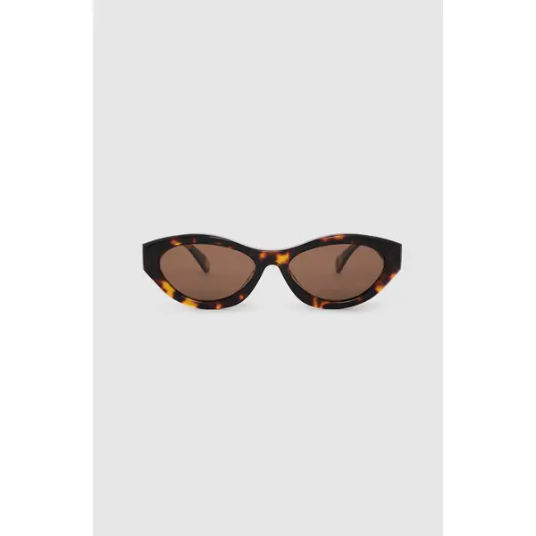 ANINE BING Oval Sunglasses - Dark Tortoise