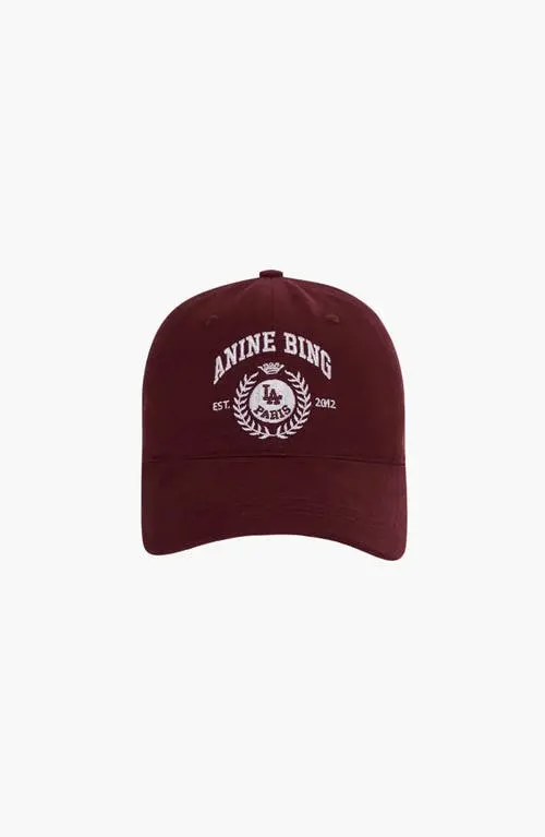 ANINE BING Jeremy Collegiate Baseball Cap - Fig