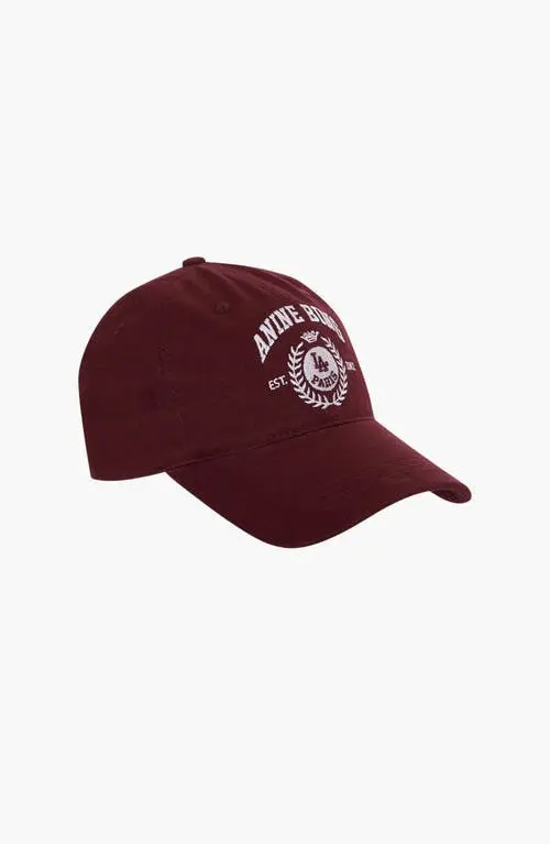 ANINE BING Jeremy Collegiate Baseball Cap - Fig