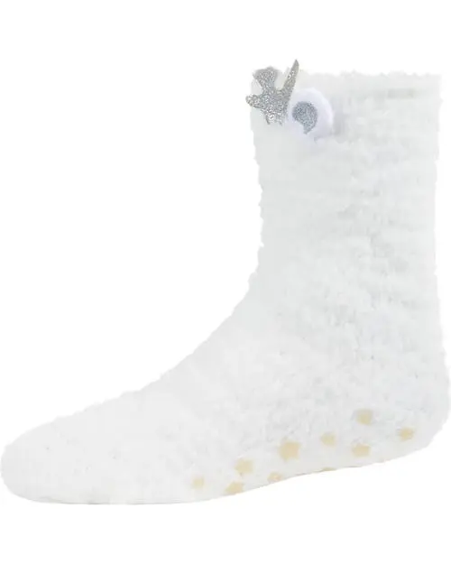 MEMOI Polar Bear Mid-cut Socks - White