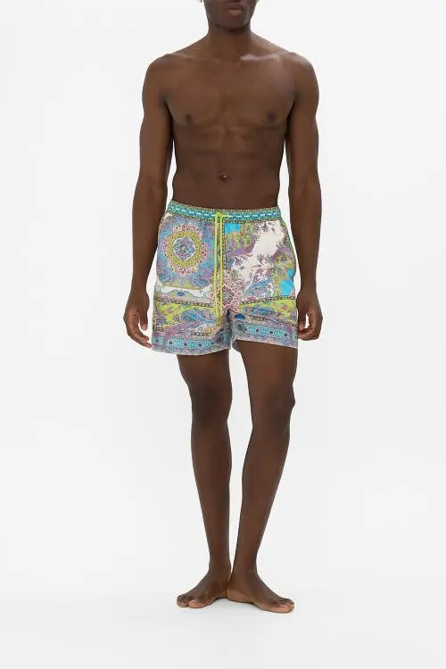 Camilla Mid-length Boardshorts With Elastic Waist - Magic Carpet Ride