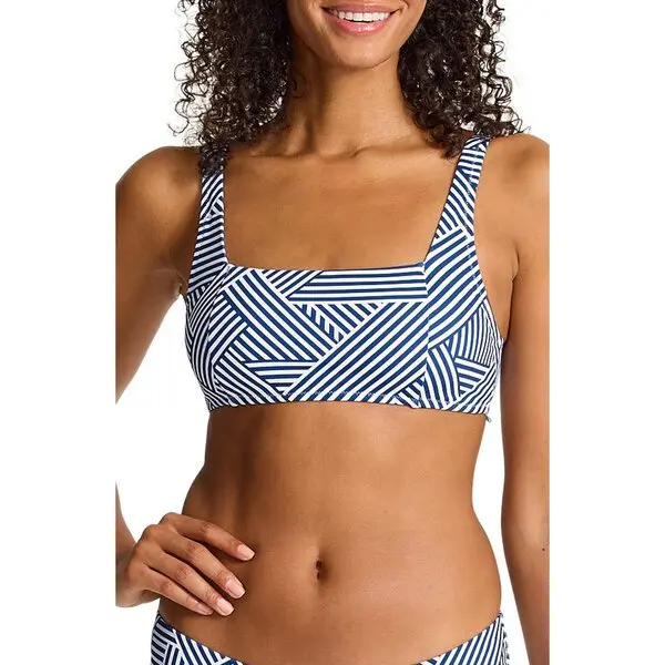 Tommy Bahama Palm Modern Stripe Bikini Top - Indigo Tide