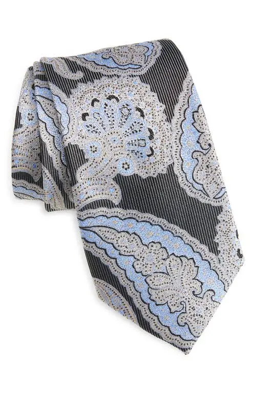 Nordstrom Paisley Silk Neck Tie - Black