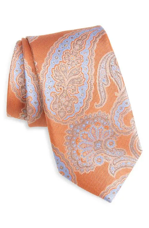 Nordstrom Paisley Silk Neck Tie - Orange