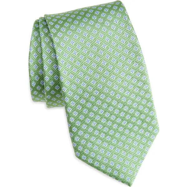 Nordstrom Quatrefoil Medallion Silk Neck Tie - Green