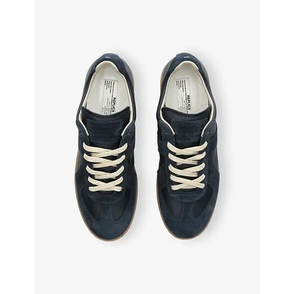 MAISON MARGIELA Replica Leather Trainers - Blue/dark