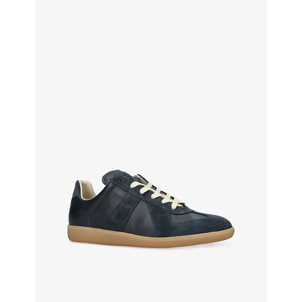 MAISON MARGIELA Replica Leather Trainers - Blue/dark