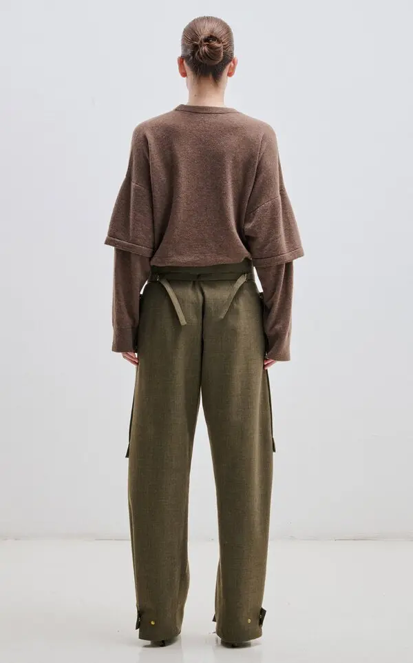 DARKPARK Adriana Wool-linen Cargo Pants