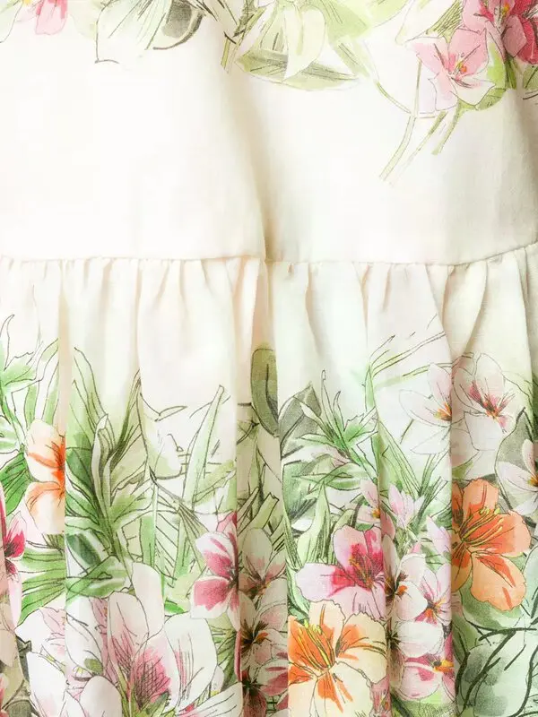 TWINSET Sleeveless Floral Print Peplum Blouse