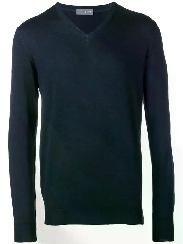 DRUMOHR Plain V-neck Jumper - Blue