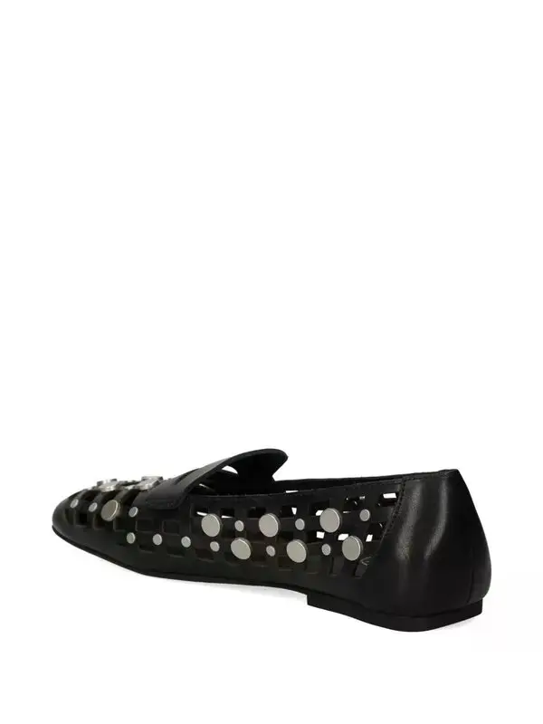 Ash Bali Cut-out Studded Loafers - Black